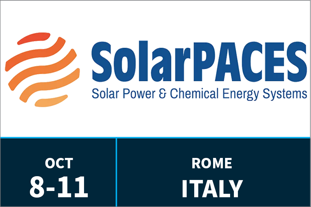 Meet us at SolarPACES2024 in Rome, Italy, 8-11 October